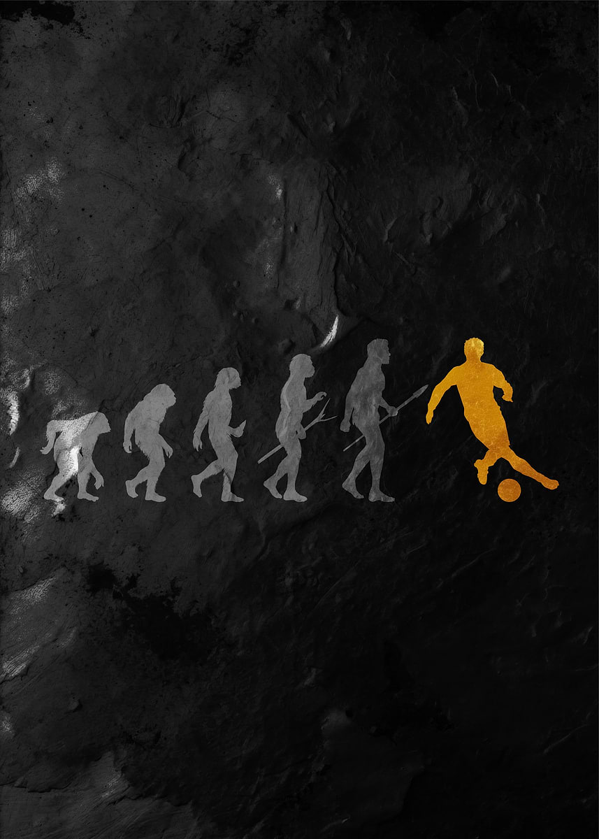 'Evolution of Soccer Player' Poster, picture, metal print, paint by ...