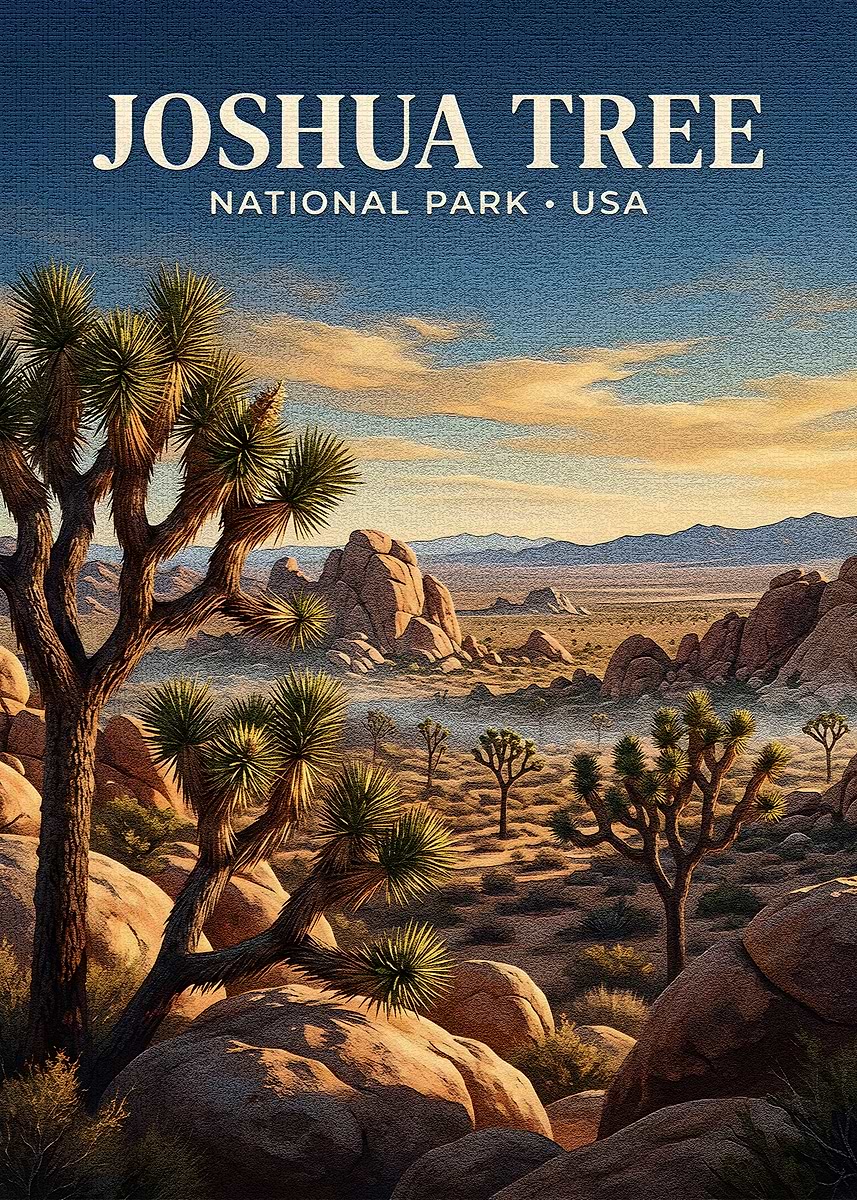 'Joshua Tree National Park Art' Poster, picture, metal print, paint by ...