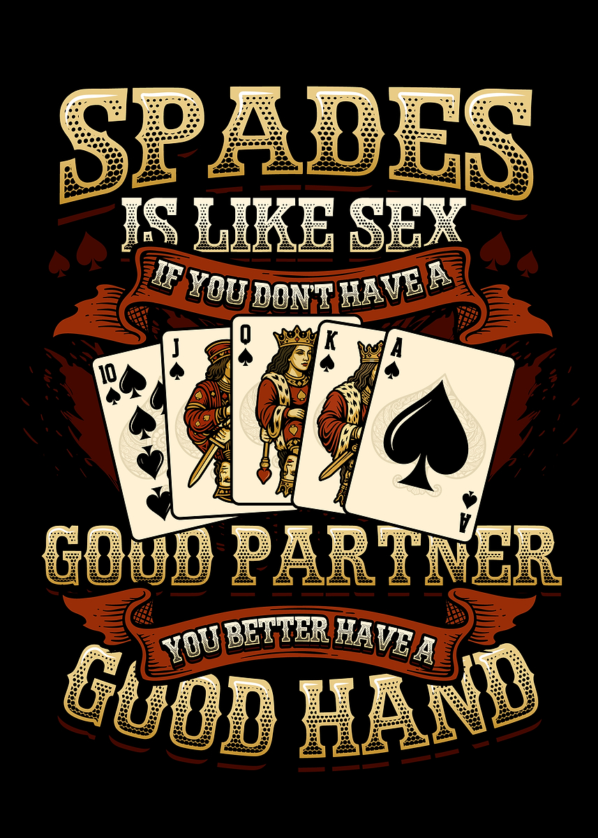 'Funny Spades Card Game' Poster, picture, metal print, paint by Sascha ...