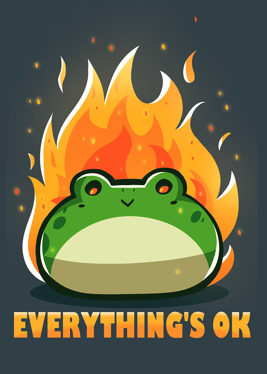'Everything's OK Frog' Poster, picture, metal print, paint by Nandita ...