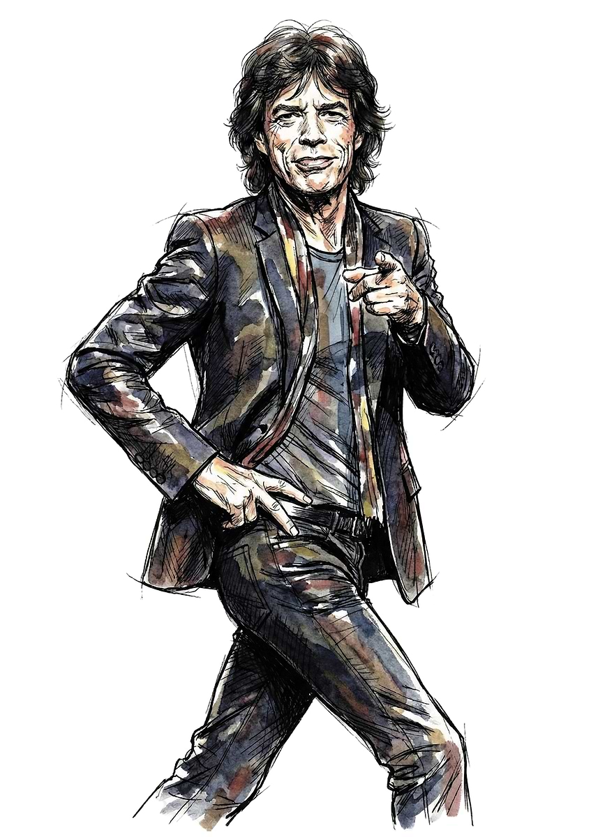 'Mick Jagger Illustration' Poster, picture, metal print, paint by ...