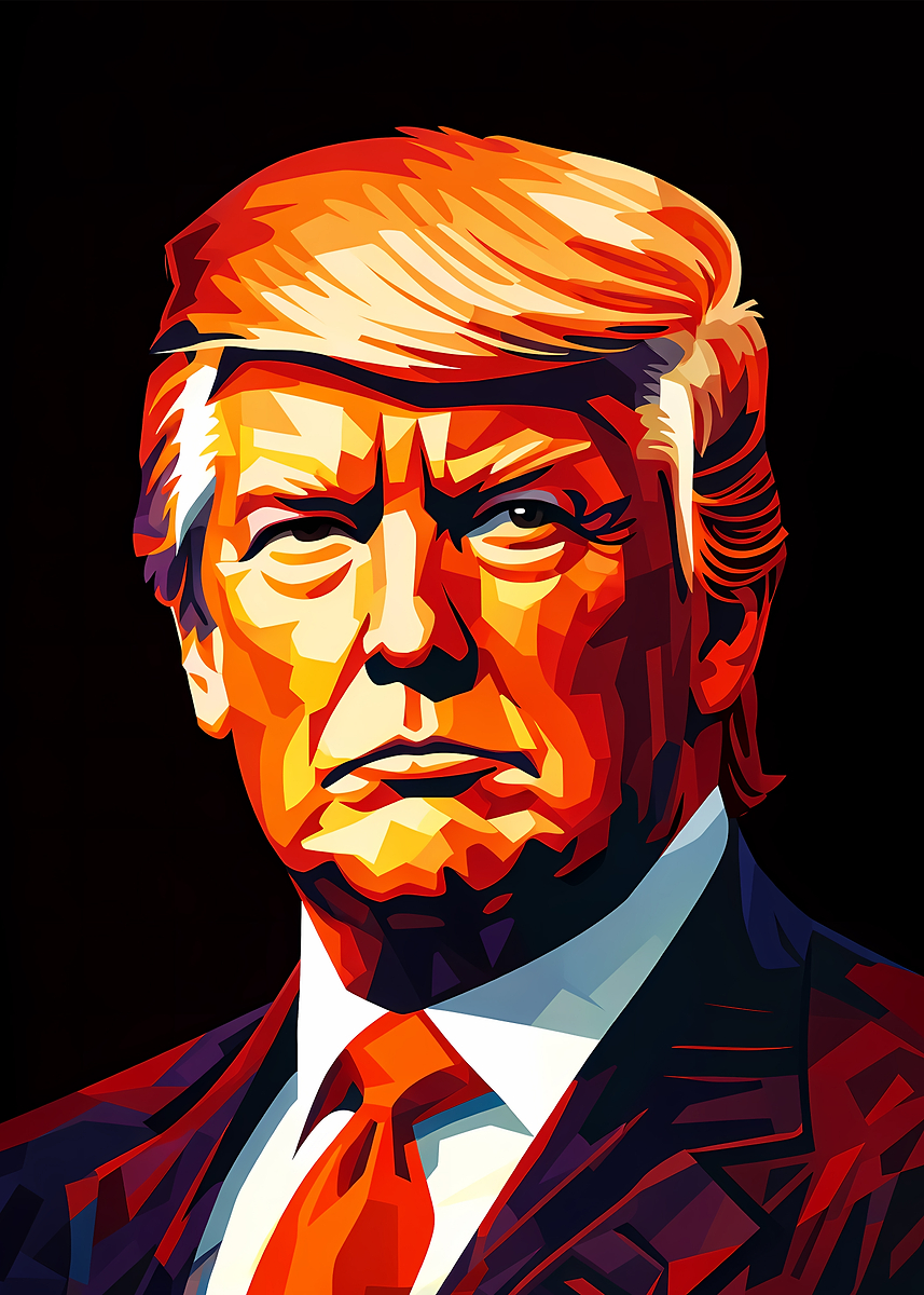 'Donald Trump Portrait in Pop Art Style' Poster, picture, metal print ...