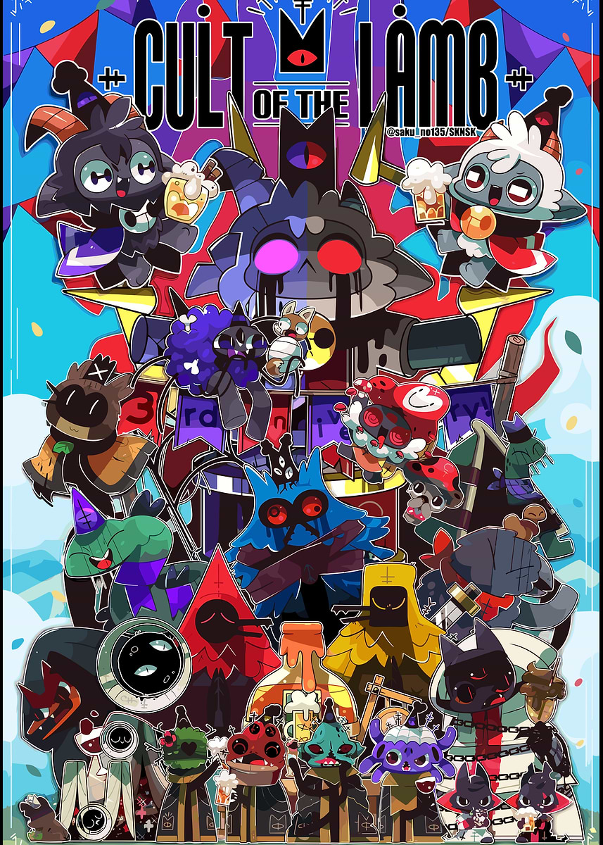'Cult of the Lamb Character Collage' Poster, picture, metal print ...
