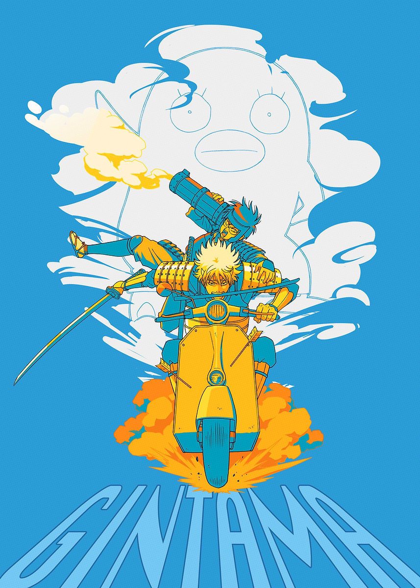 'Gintama Elizabeth War Ride' Poster, picture, metal print, paint by ...