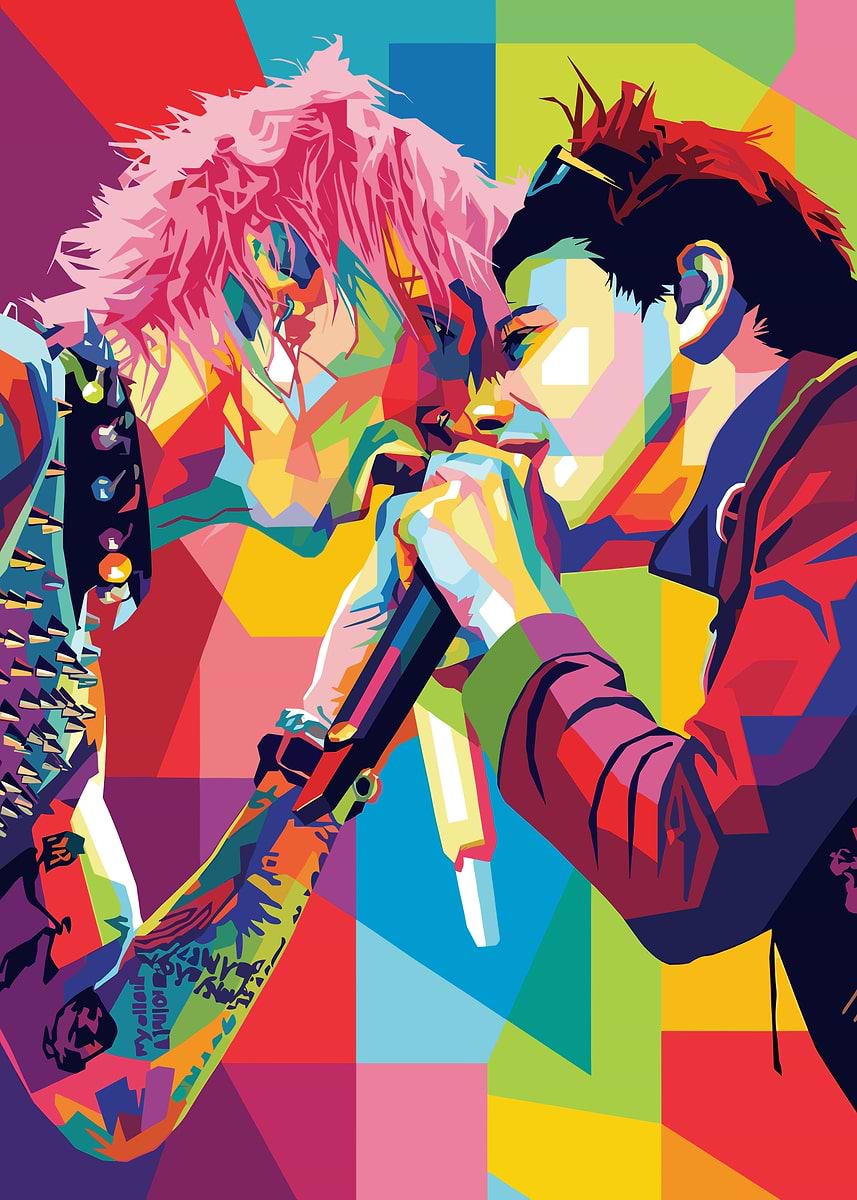 'Machine Gun Kelly and YUNGBLUD Illustration' Poster, picture, metal ...