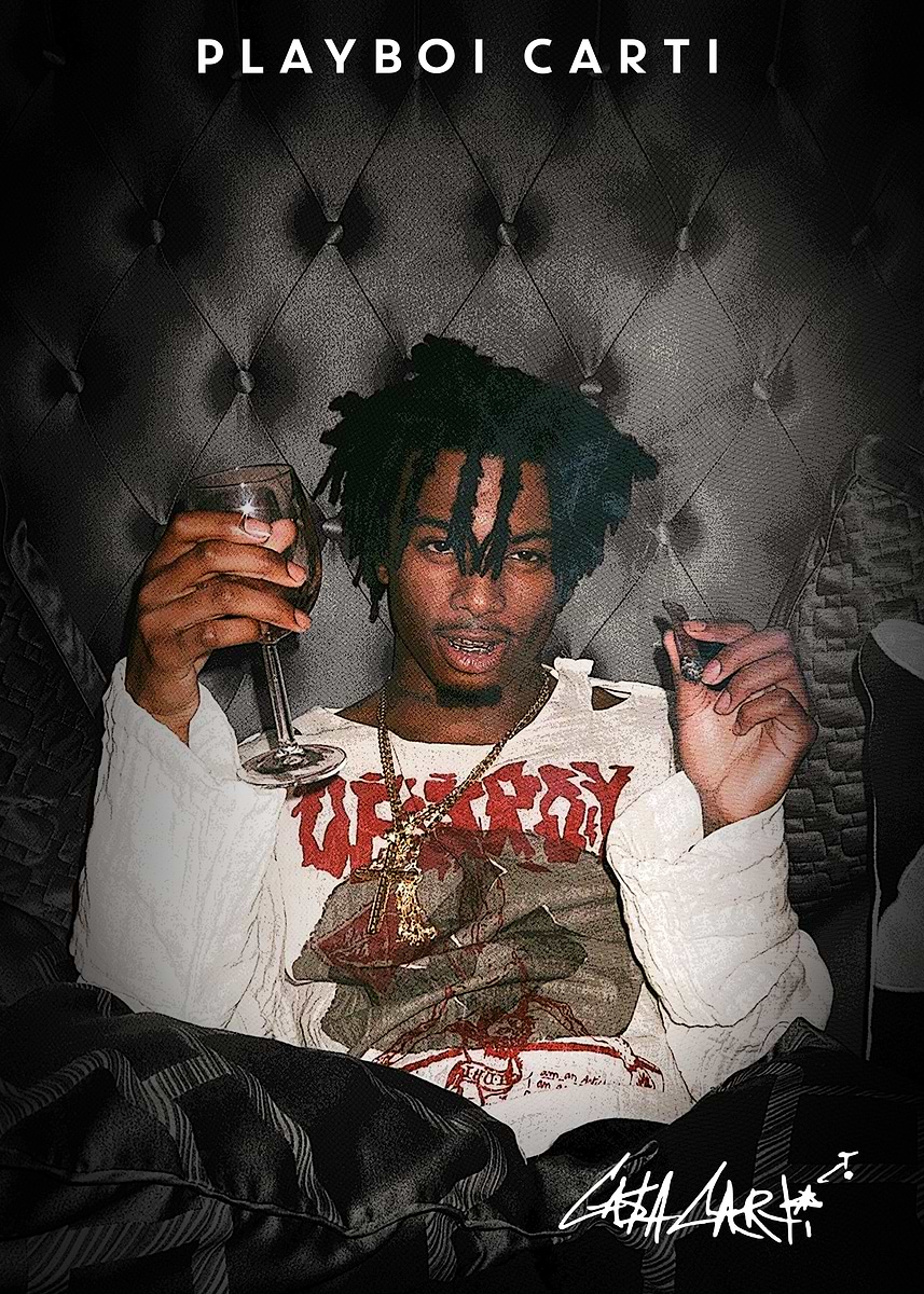 'Playboi Carti Portrait' Poster, picture, metal print, paint by Angela ...
