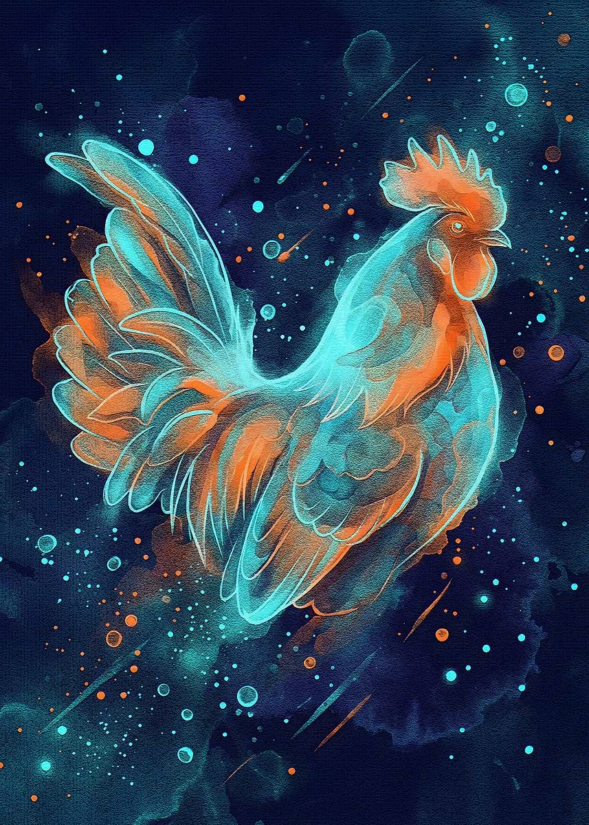 'Abstract Rooster Illustration' Poster, picture, metal print, paint by ...