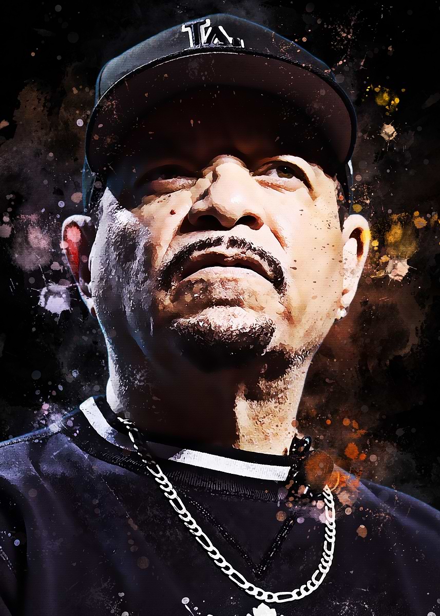 'Ice-T Portrait with Splatter Effect' Poster, picture, metal print ...