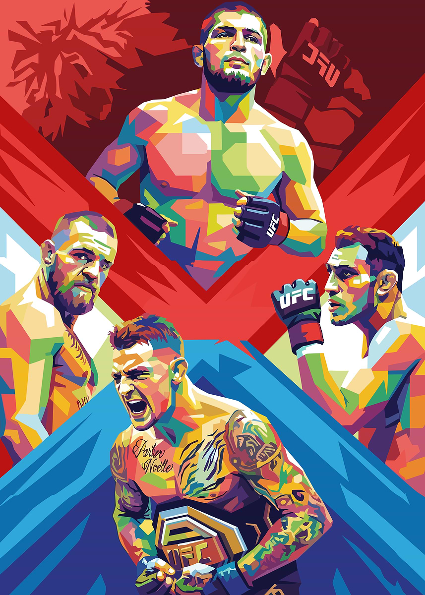 'UFC Fighters Pop Art Illustration' Poster, picture, metal print, paint ...