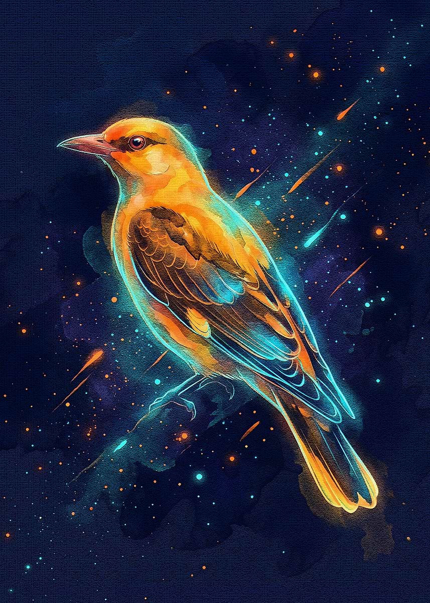 'Celestial Bird Digital Art' Poster, picture, metal print, paint by ...