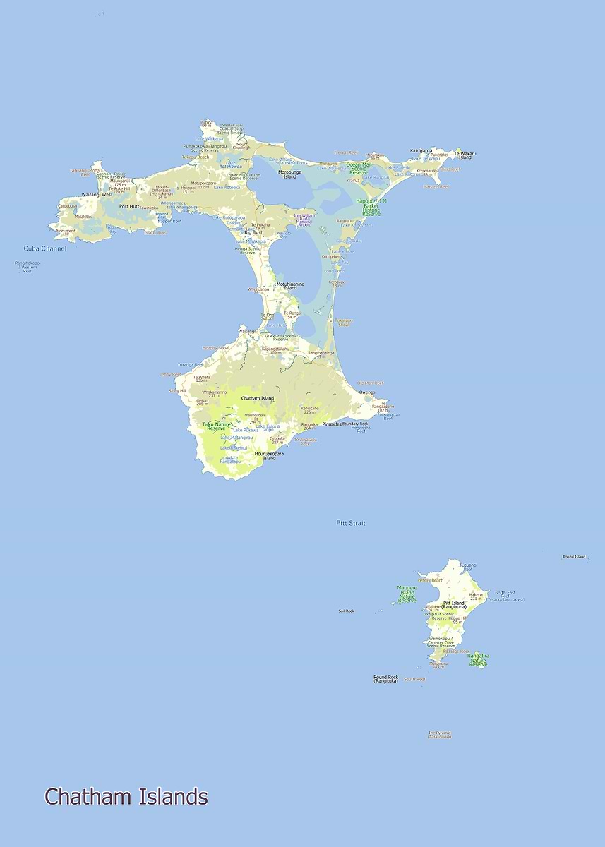 'Chatham Islands Map' Poster, picture, metal print, paint by Sam Kal ...