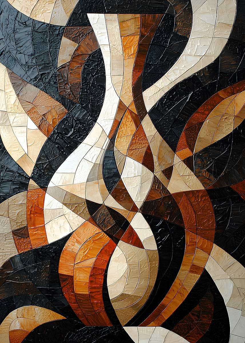 'Abstract Vase Painting with Earth Tones' Poster, picture, metal print ...