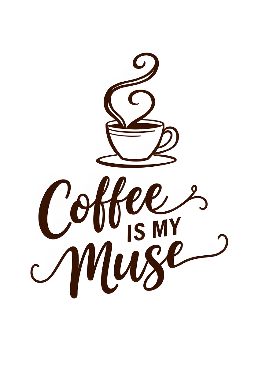 'Coffee is my Muse Illustration' Poster, picture, metal print, paint by ...