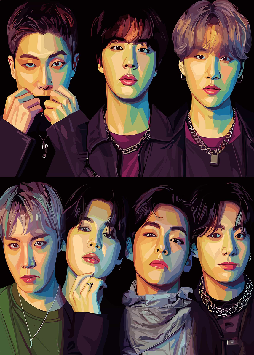 'BTS Portrait Digital Art' Poster, picture, metal print, paint by ...