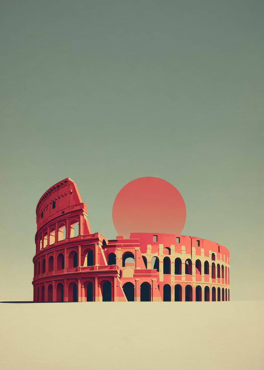 'Colosseum Minimalist Art' Poster, picture, metal print, paint by ...