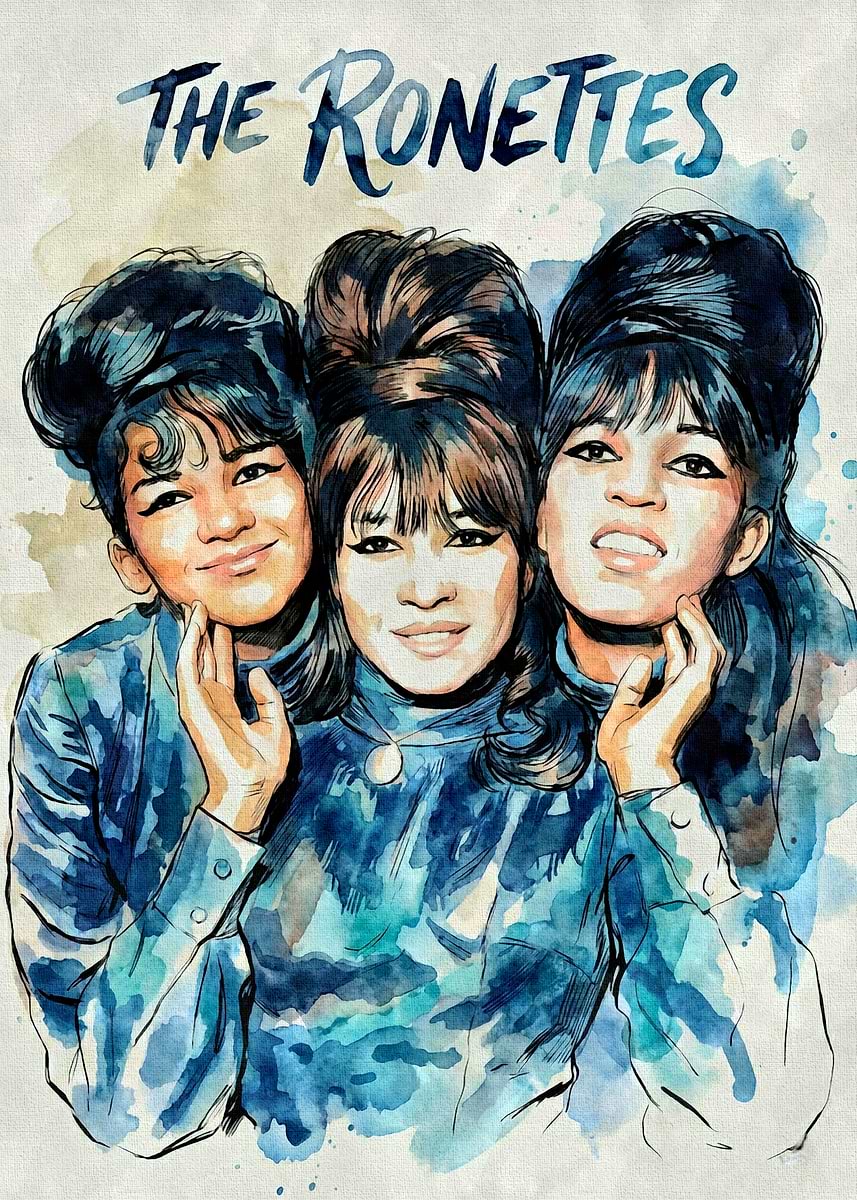 'The Ronettes Watercolor Portrait' Poster, picture, metal print, paint ...