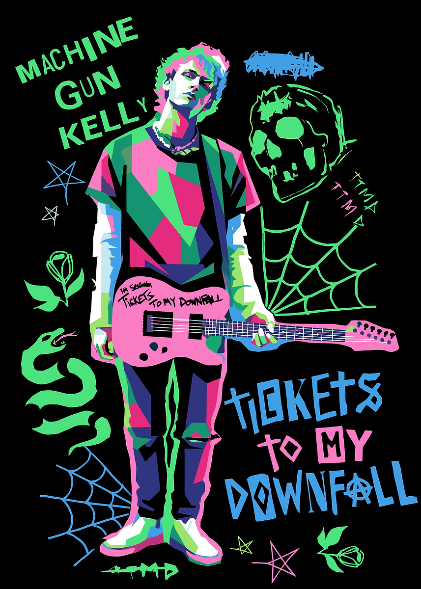 'Machine Gun Kelly Tickets to My Downfall' Poster, picture, metal print ...