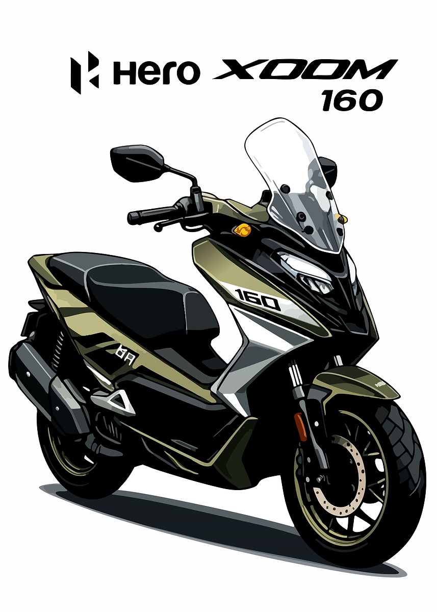 'Hero Xoom 160 Scooter Illustration' Poster, picture, metal print ...