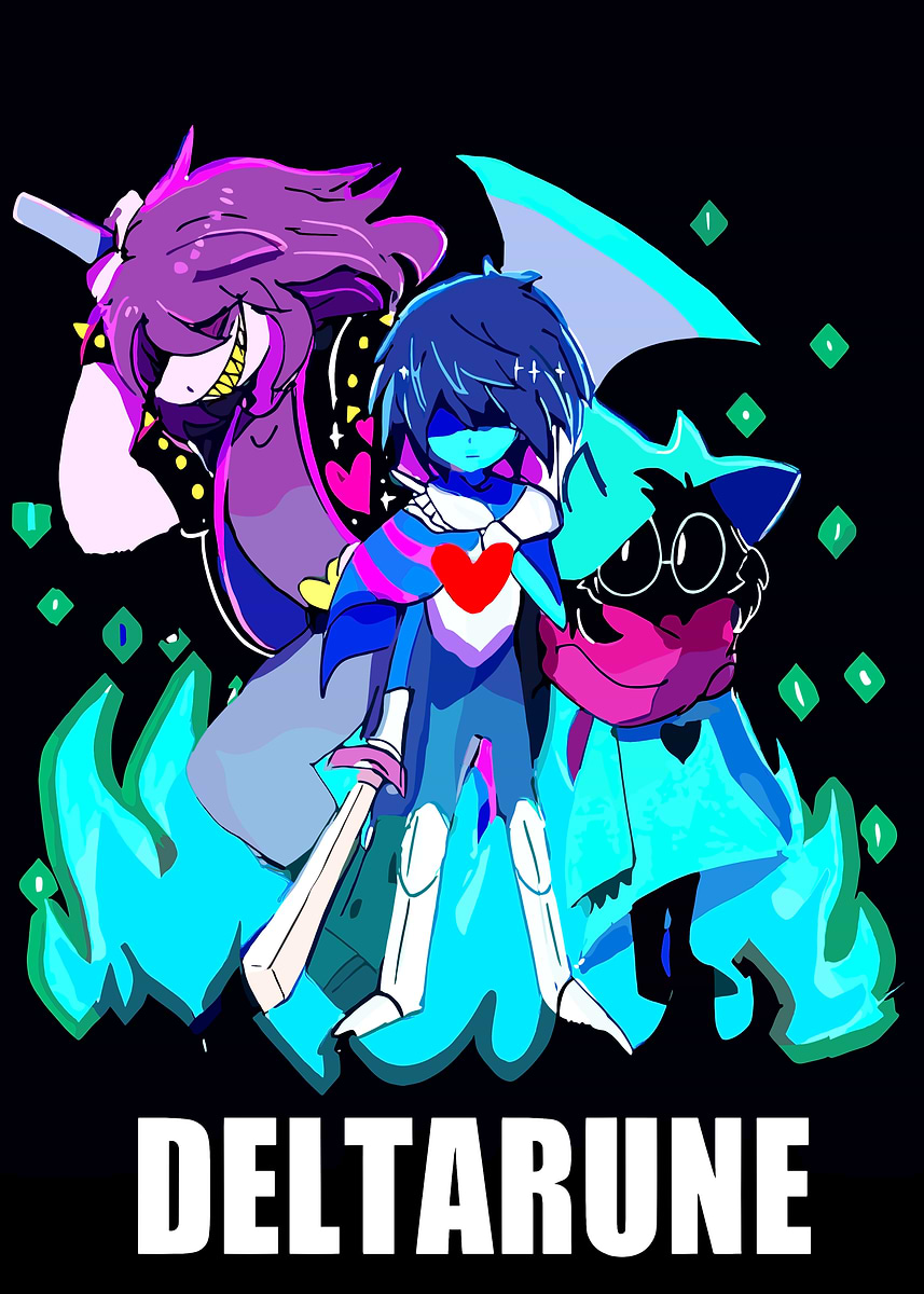 'Deltarune characters: Kris, Susie, and Ralsei' Poster, picture, metal ...