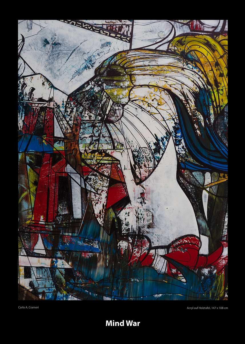 'Mind War Abstract Painting' Poster, picture, metal print, paint by ...