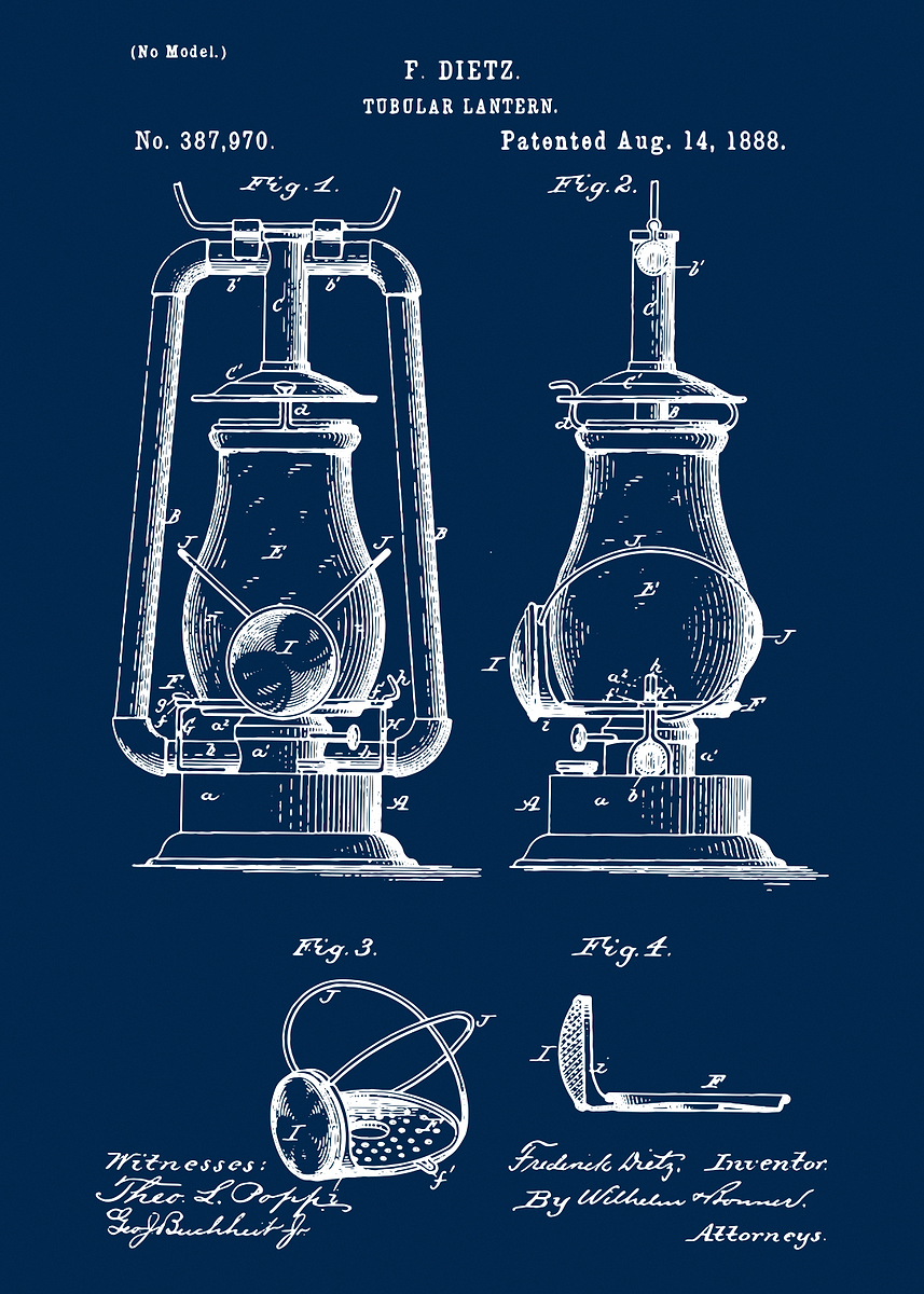 'Vintage Tubular lantern 1888, Lantern patent, Vintage Inventions ...