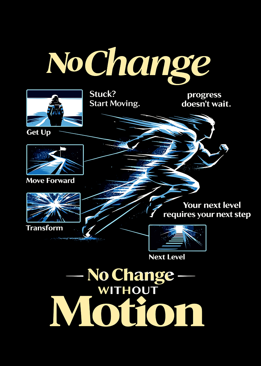 'No Change Without Motion' Poster, picture, metal print, paint by Babad ...
