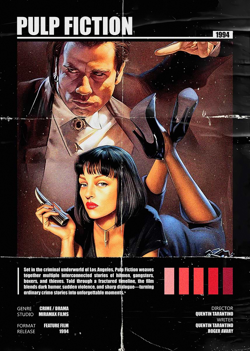 'Pulp Fiction Movie Poster' Poster, picture, metal print, paint by ...