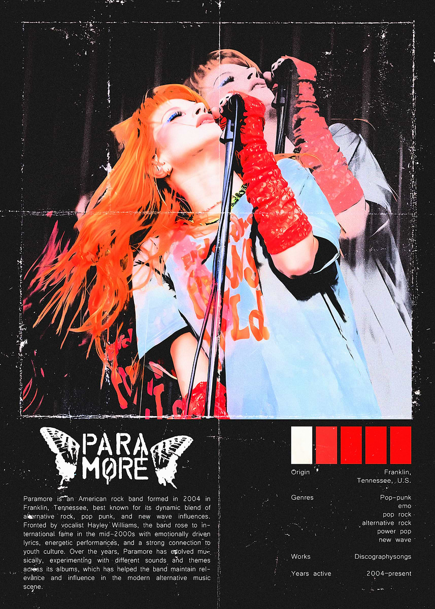 'Paramore Band ' Poster, picture, metal print, paint by dinodoni | Displate