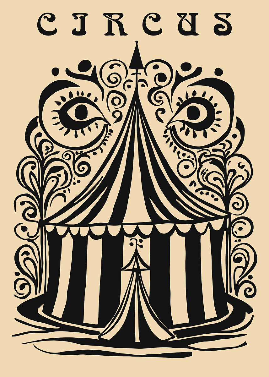 'Vintage Circus Tent Illustration' Poster, picture, metal print, paint ...