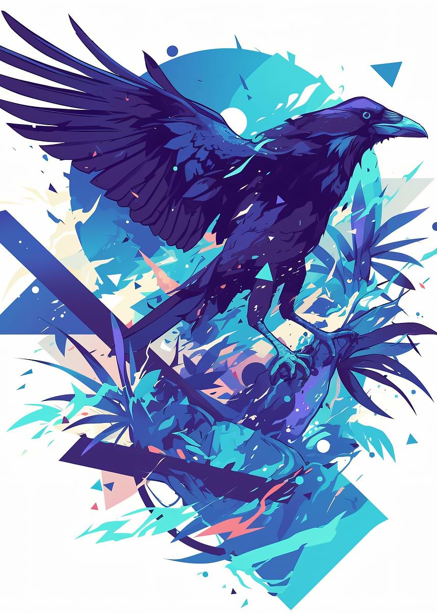 'Abstract Raven Art' Poster, picture, metal print, paint by boubos ...