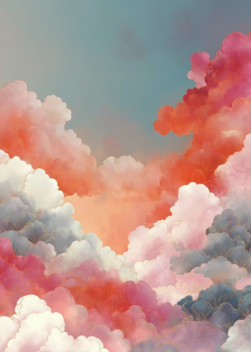 'Colorful Clouds Digital Art' Poster, picture, metal print, paint by ...