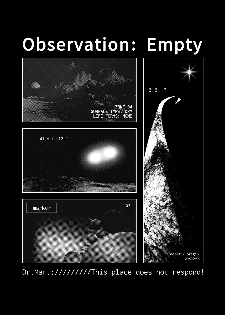 'Observation: Empty - Black and White' Poster, picture, metal print ...