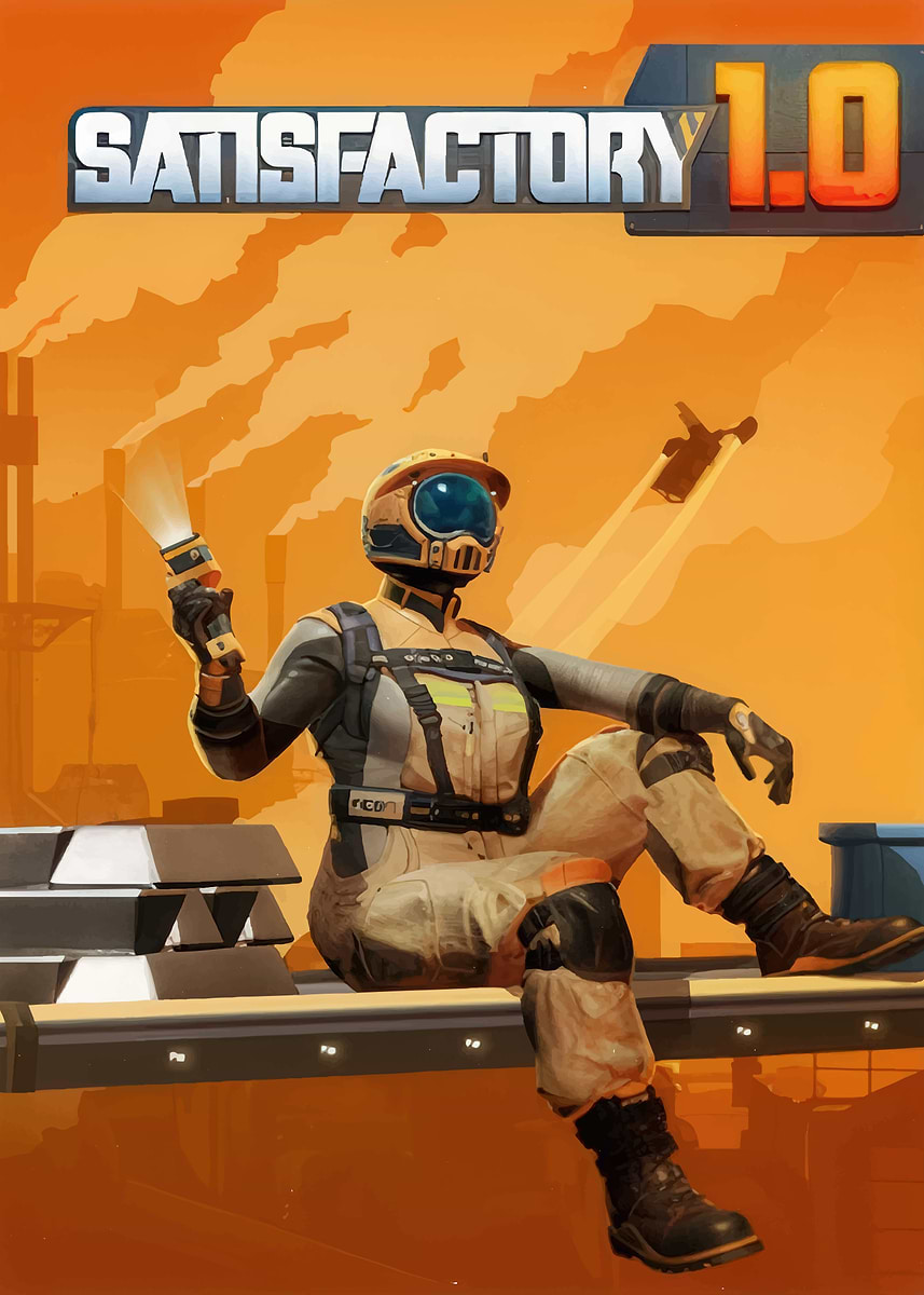 'Satisfactory 1.0 Game Cover Art' Poster, picture, metal print, paint ...