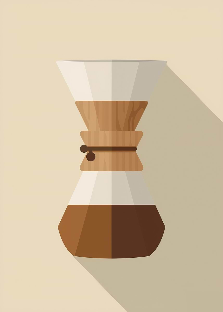 'Minimalist Coffee Pour Over Illustration' Poster, picture, metal print ...