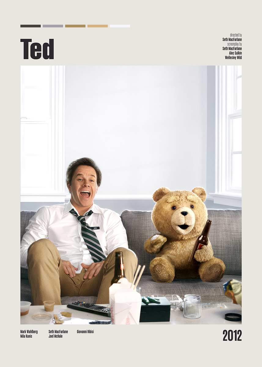 'Ted Movie Poster' Poster, picture, metal print, paint by Five Senses ...