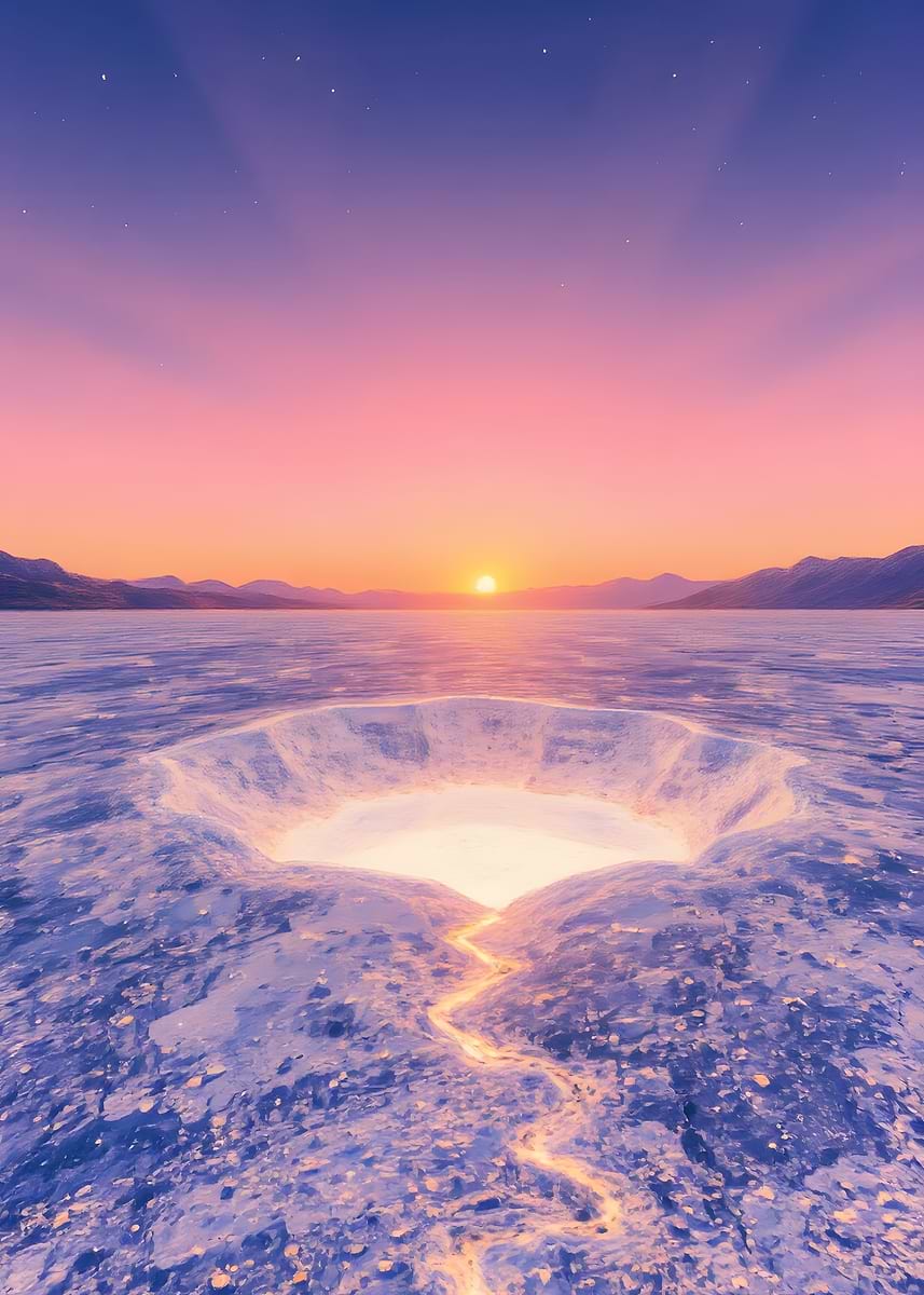 'Crater Lake at Sunset' Poster, picture, metal print, paint by ...