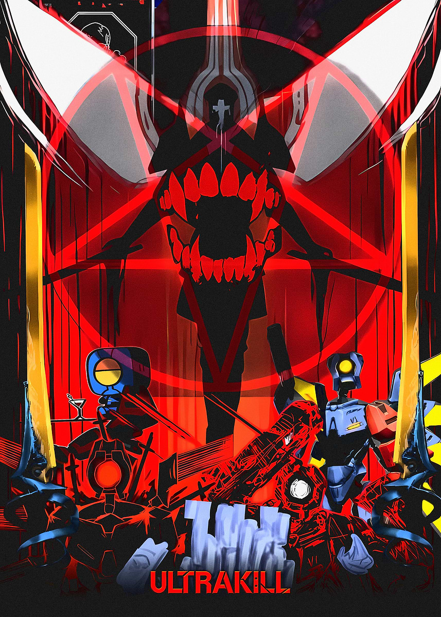 'Ultrakill Fanart: V1 and Minos Prime' Poster, picture, metal print ...