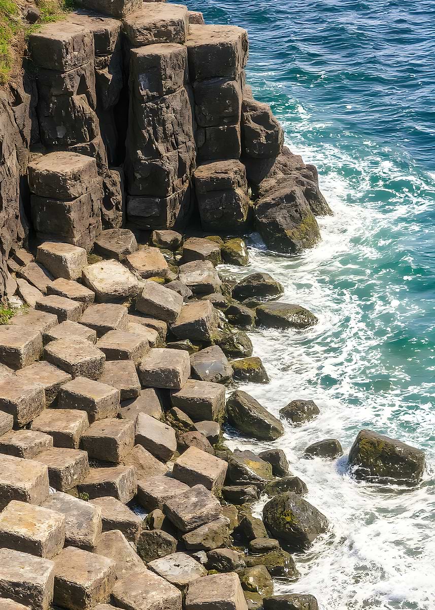 'Basalt Columns by the Sea' Poster, picture, metal print, paint by ...
