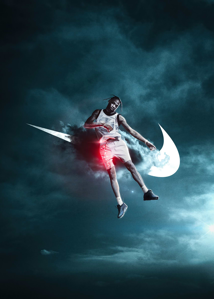 'Travis Scott Nike Cloudscape' Poster, picture, metal print, paint by ...