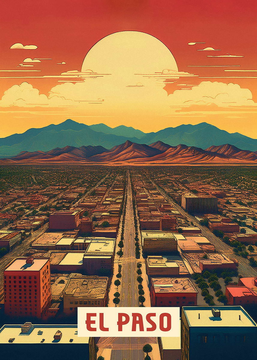 'El Paso' Poster, picture, metal print, paint by Bo Kev | Displate