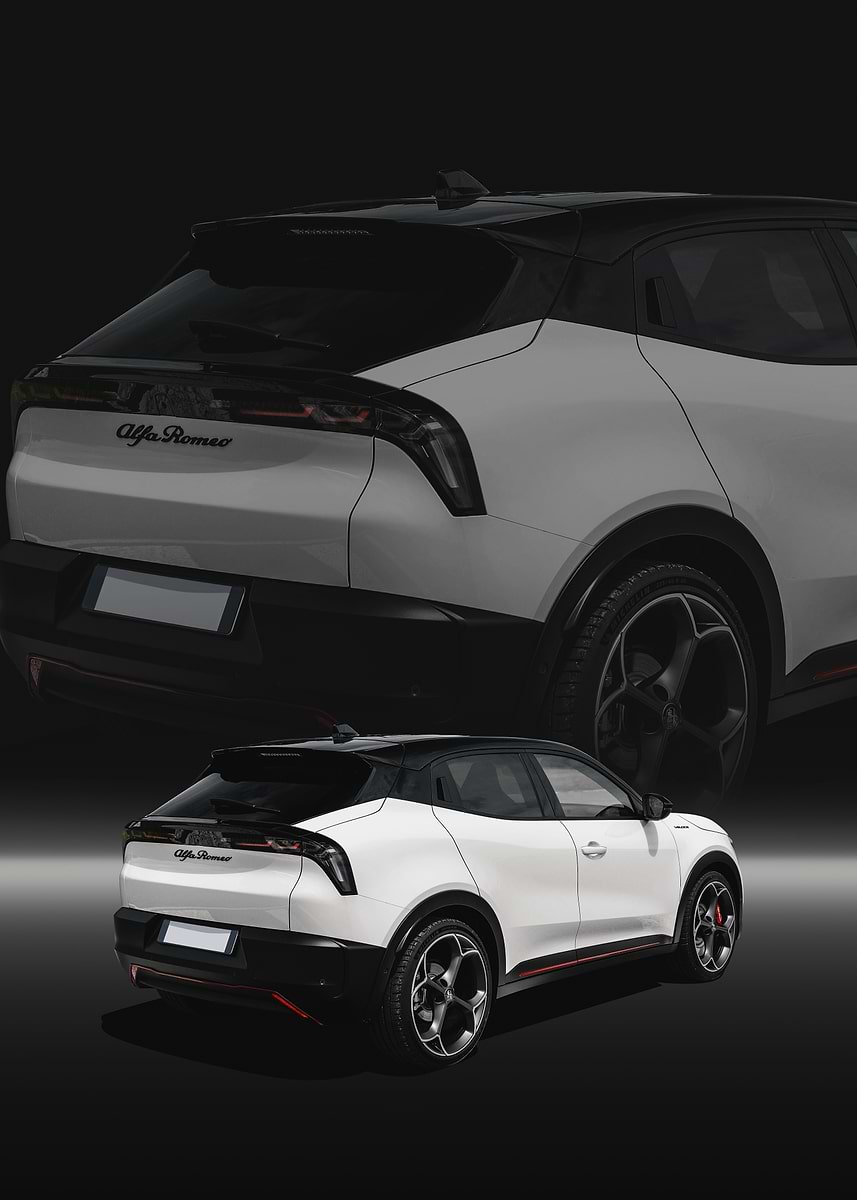 'white Alfa Romeo Junior ' Poster, picture, metal print, paint by ...