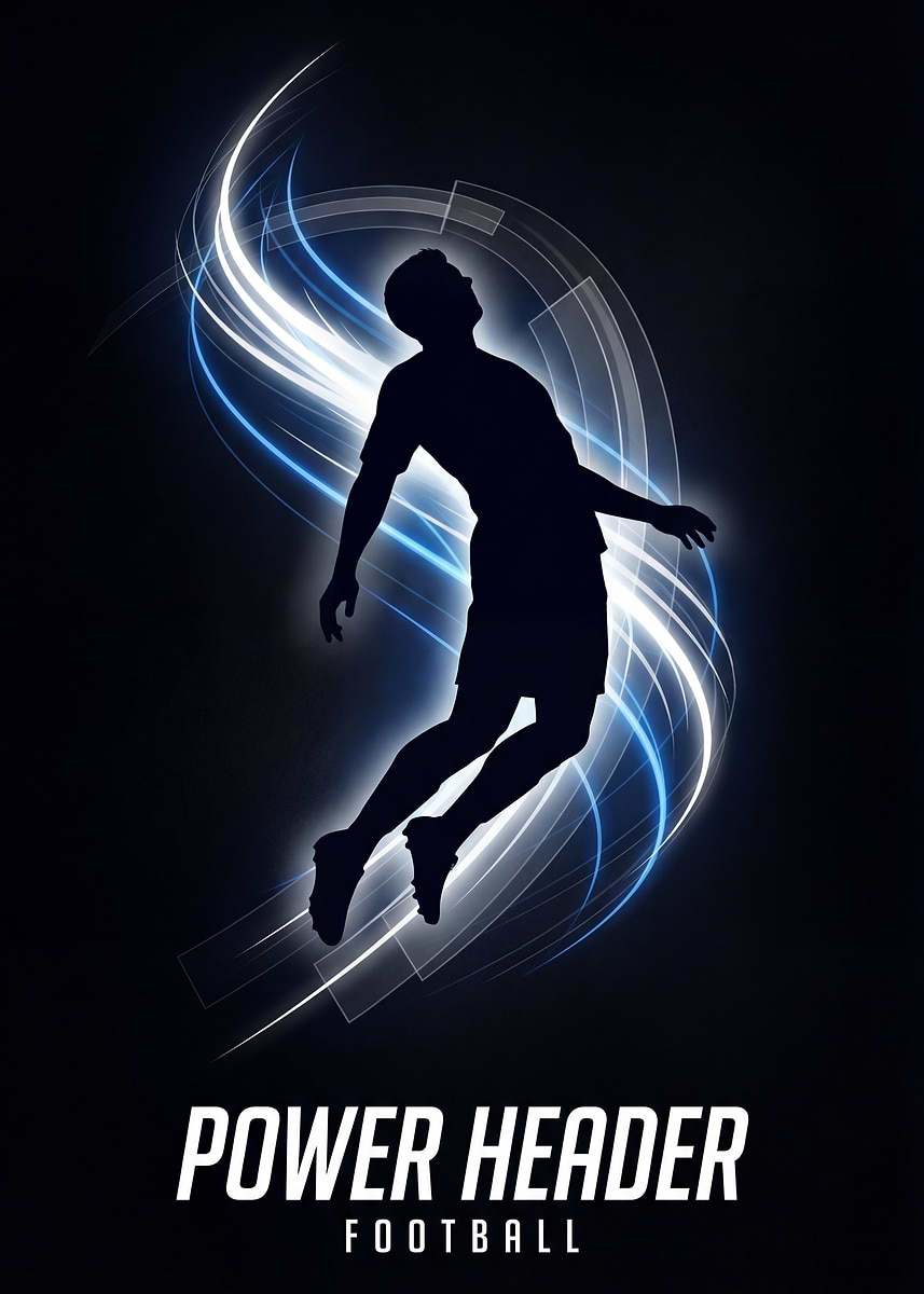 'Power Header Football Silhouette' Poster, picture, metal print, paint ...