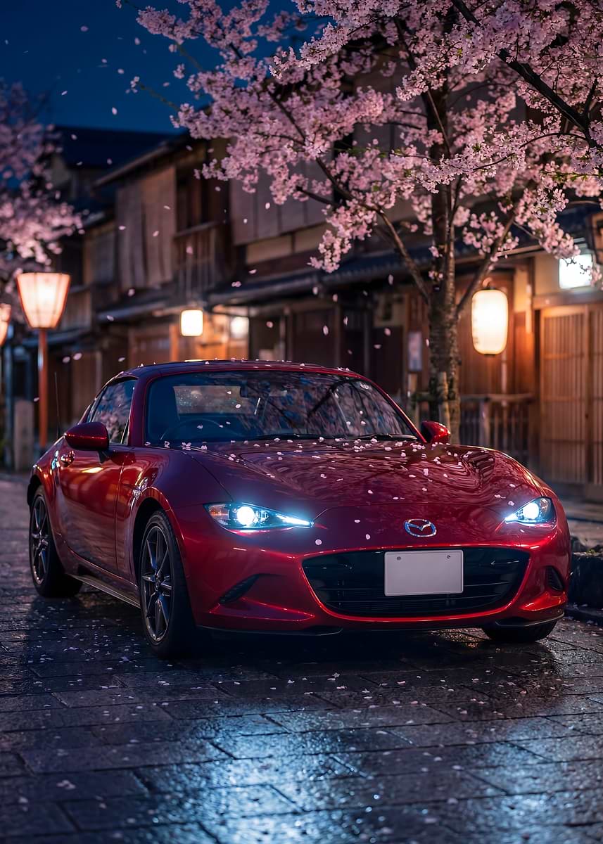 'Mazda Mx5 Miata under Cherry Blossoms' Poster, picture, metal print ...