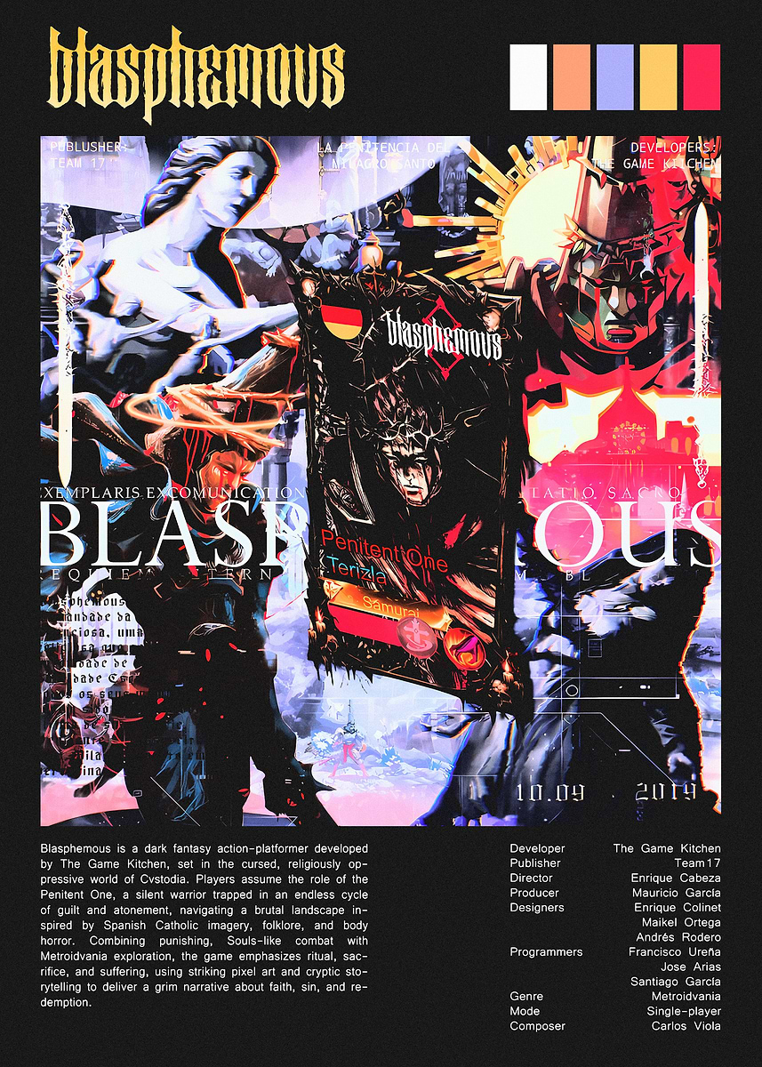 'Blasphemous Game Poster' Poster, picture, metal print, paint by ...