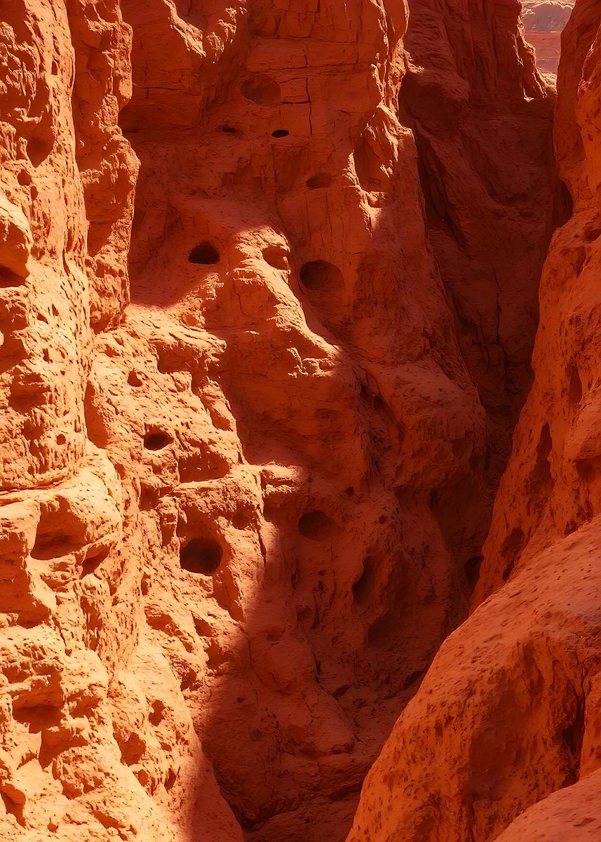 'Red Rock Formation with Holes' Poster, picture, metal print, paint by ...