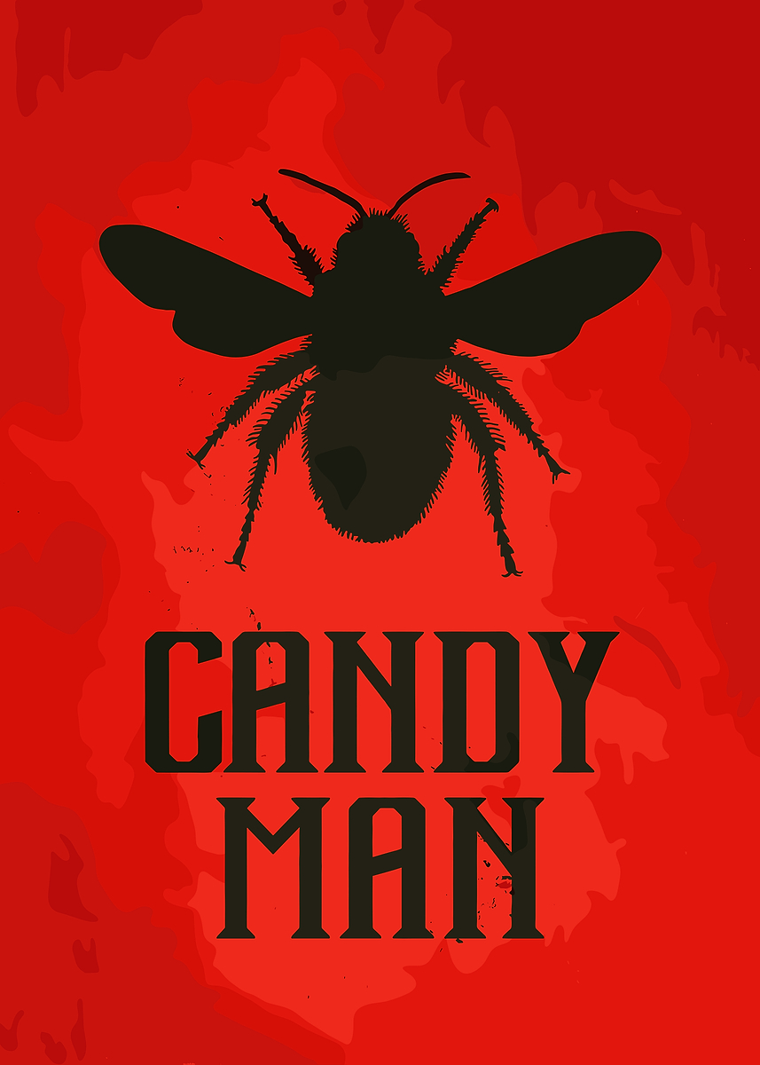 'Candyman Bee Silhouette on Red' Poster, picture, metal print, paint by ...
