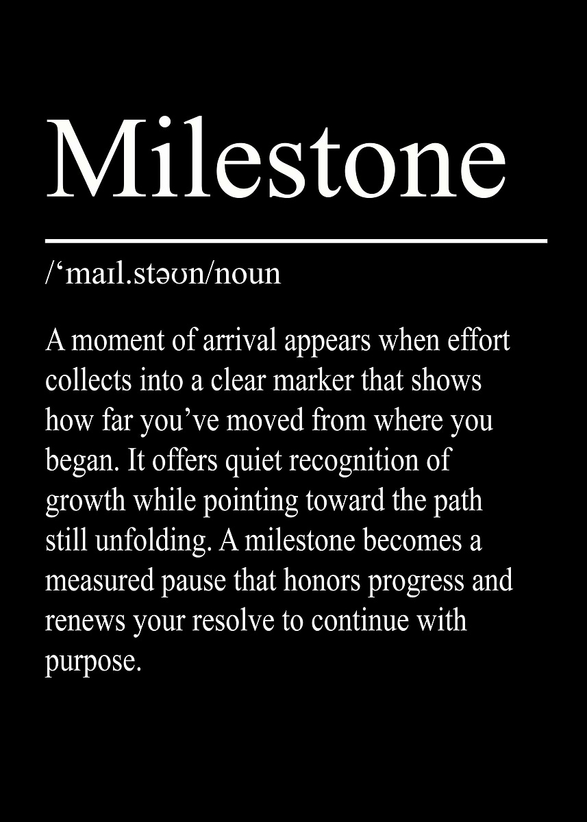 'Milestone Definition – Black | Minimalist Typography Poster' Poster ...