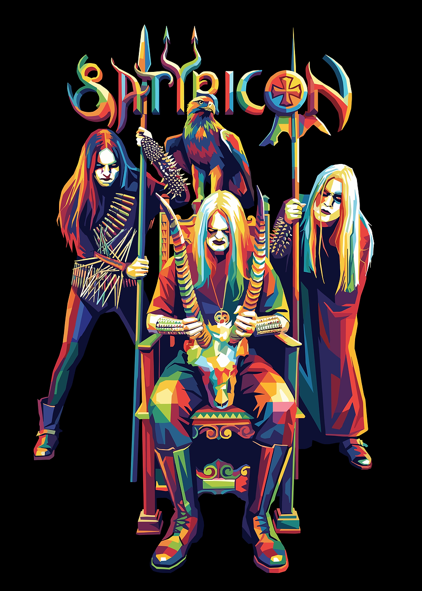 'Satyricon band colorful digital art' Poster, picture, metal print ...