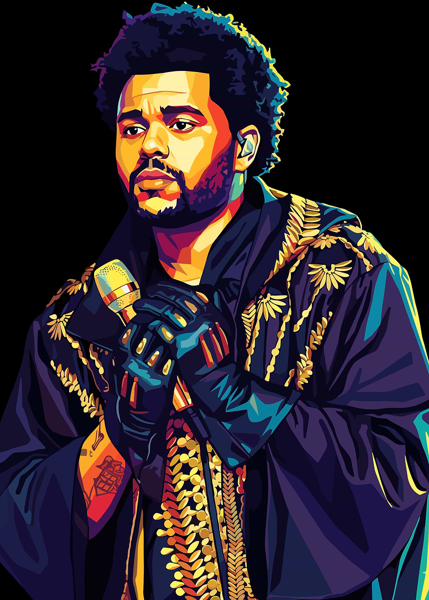 'The Weeknd Colorful Portrait' Poster, picture, metal print, paint by ...
