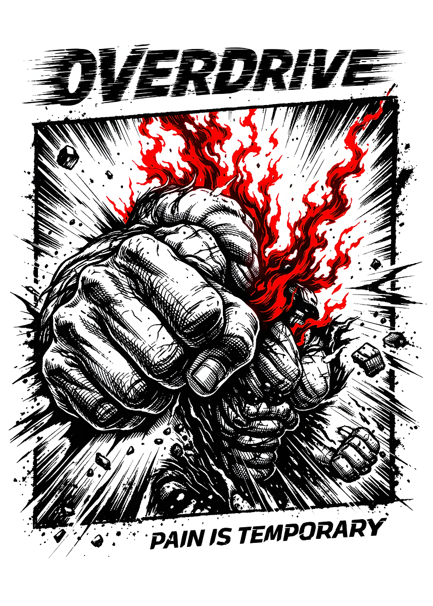 'Overdrive Power Punch Anime Gym Motivation' Poster, picture, metal ...